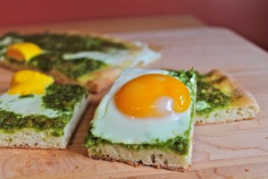 Semolina Flatbread with Arugula, Mint, and Spinach Pesto | Savory Salty ...