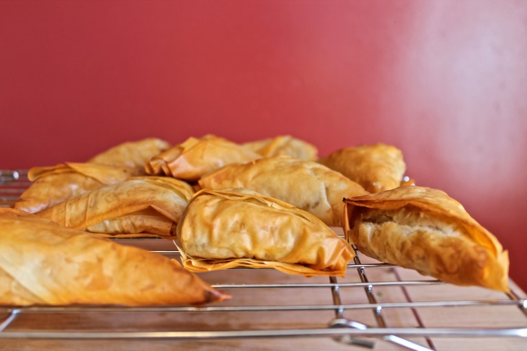 Sweet Potato and Cauliflower Samosas in Phyllo | Savory Salty Sweet